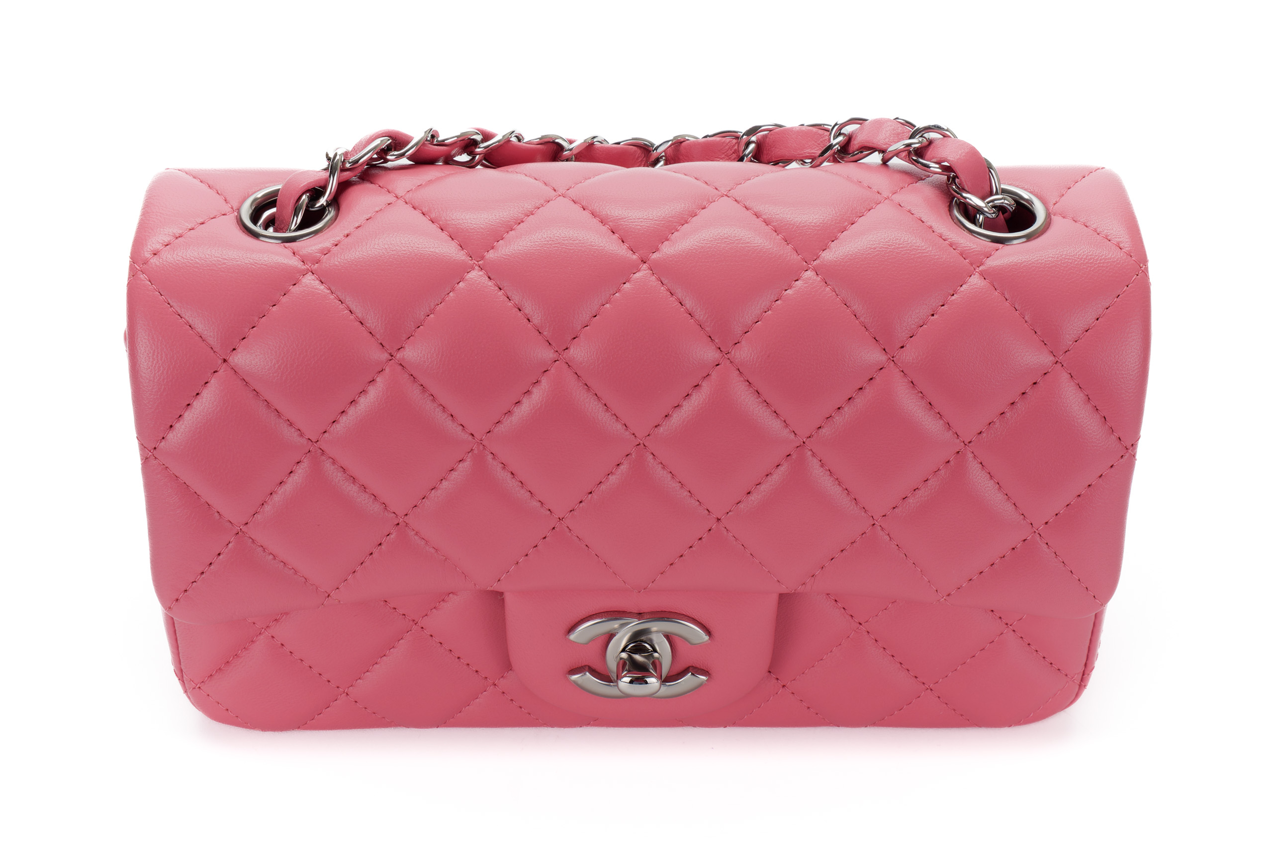 Chanel Mini Rectangular Pink Silver Hardware - Luxury Shopping