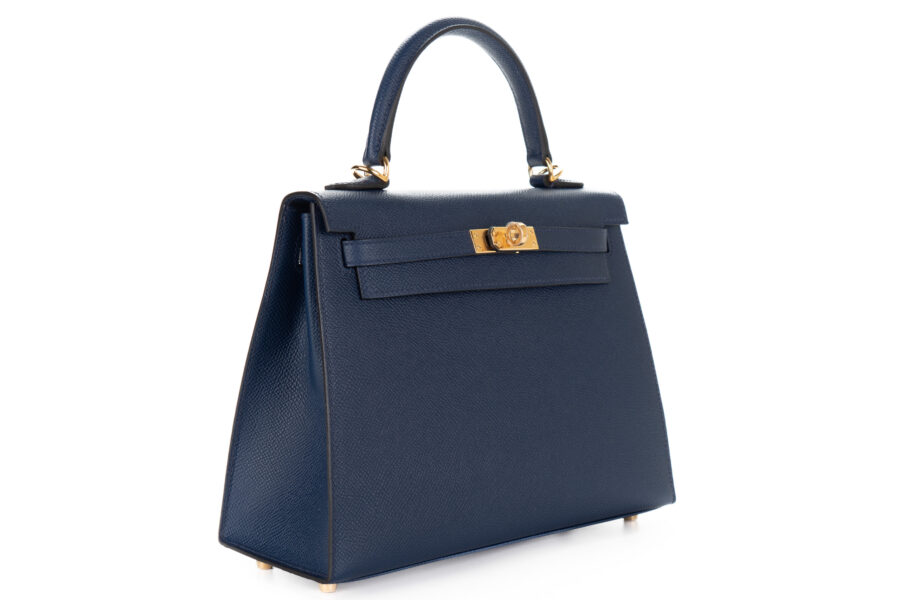 Hermès Kelly 25 Bleu Navy Epsom Gold Hardware 2024 - Luxury Shopping