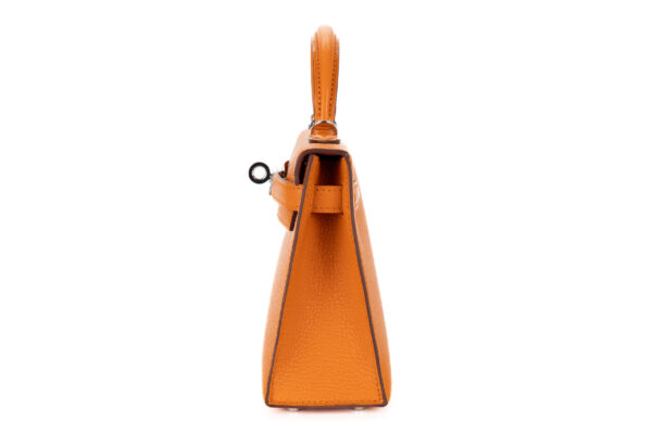 Hermès Mini Kelly Orange Chevre Palladium Hardware - Luxury Shopping