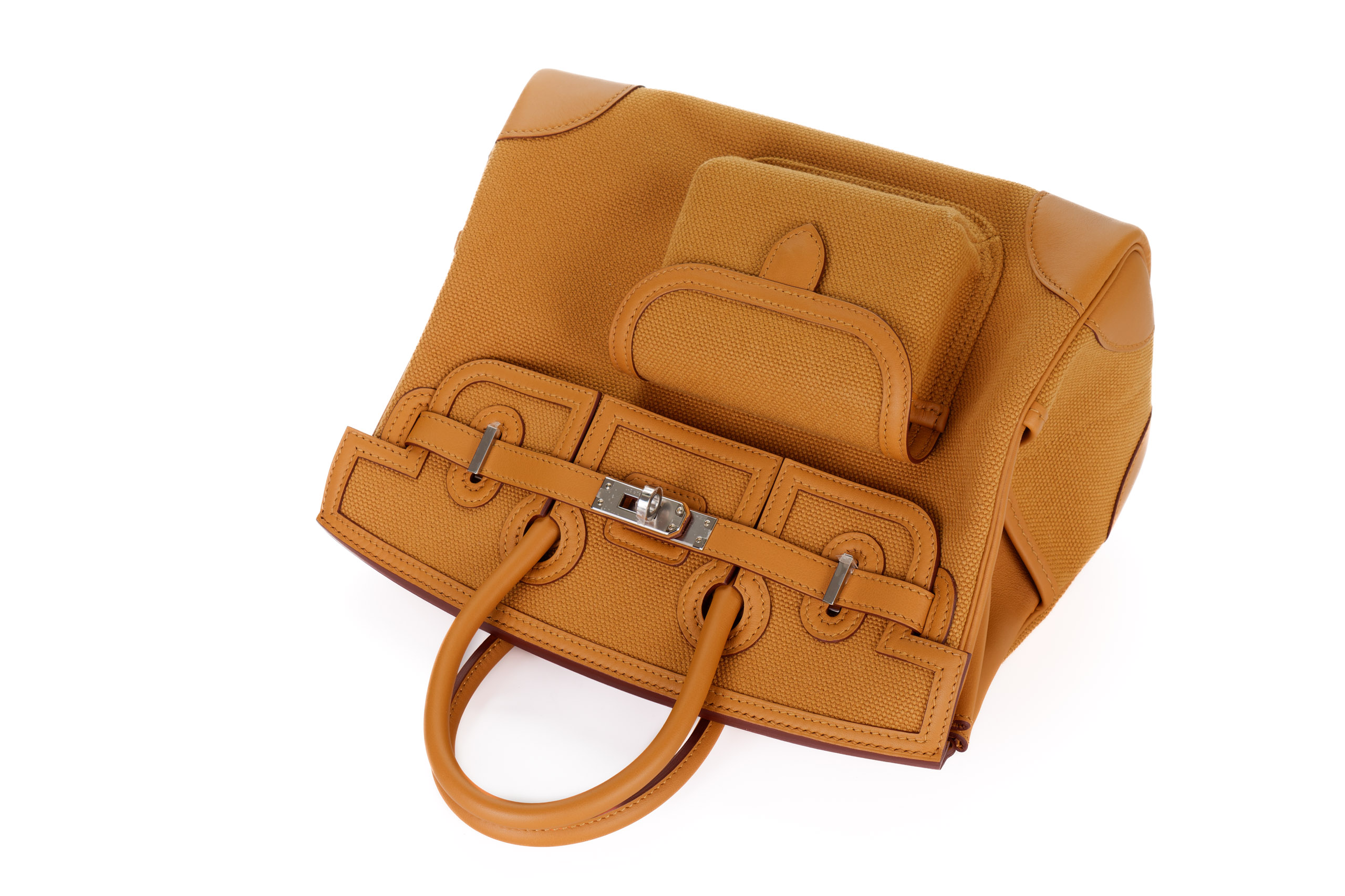 Hermès Birkin 25 Cargo Sesame / Desert Palladium Hardware - Luxury Shopping