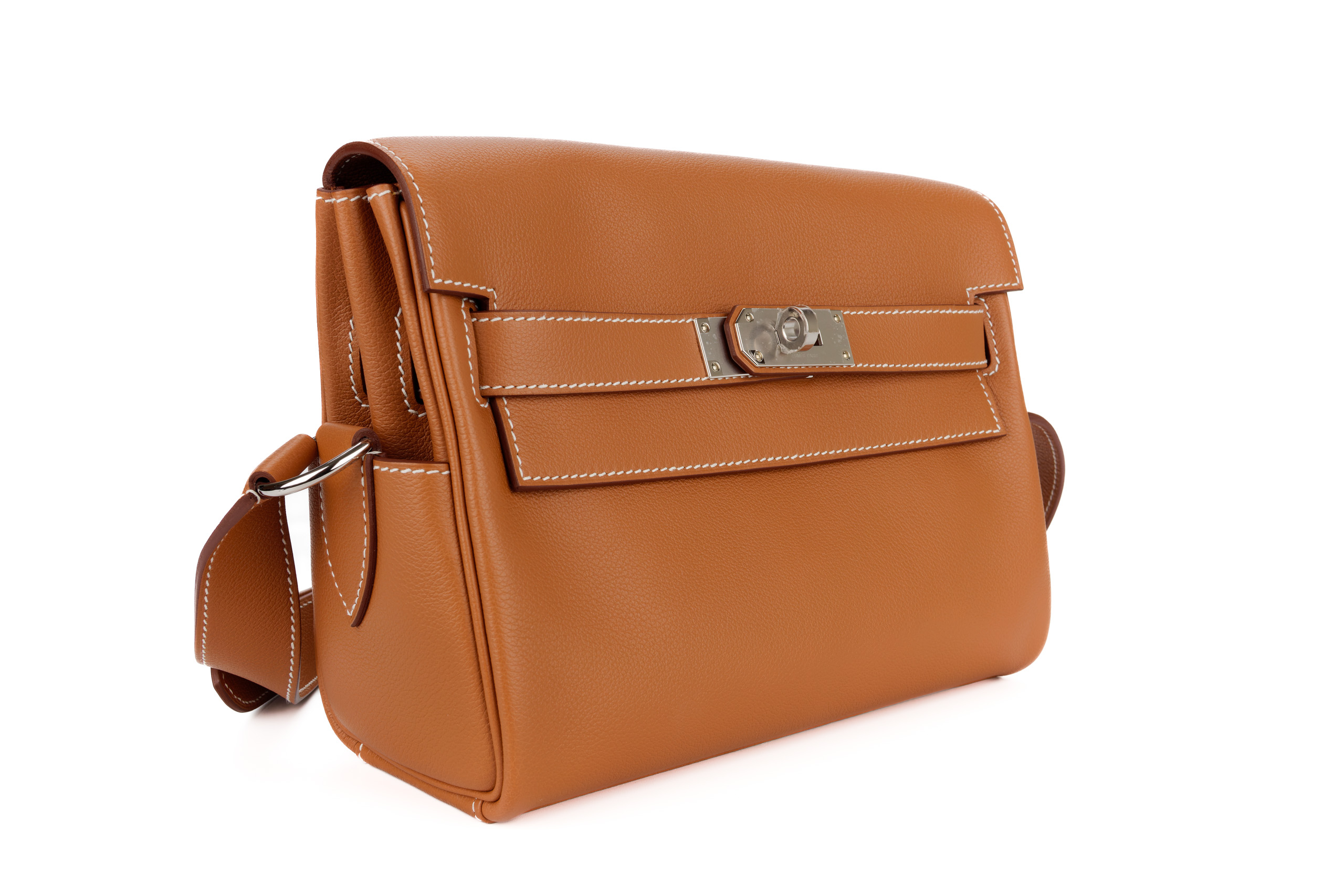 Hermès Kelly Messenger Gold Evercolour Palladium Hardware - Luxury Shopping