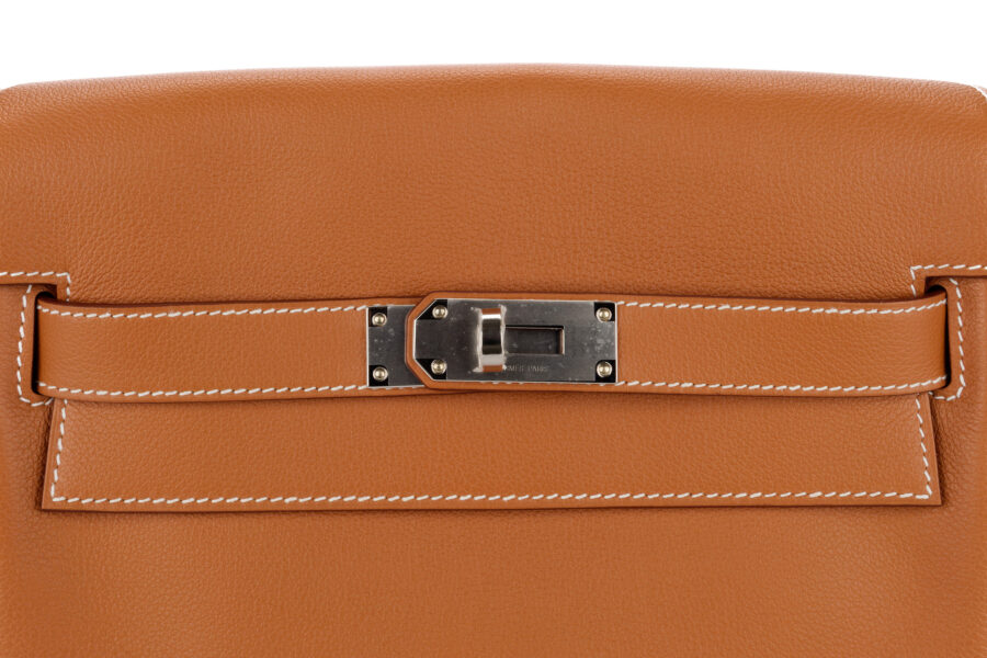Hermès Kelly Messenger Gold Evercolour Palladium Hardware - Luxury Shopping