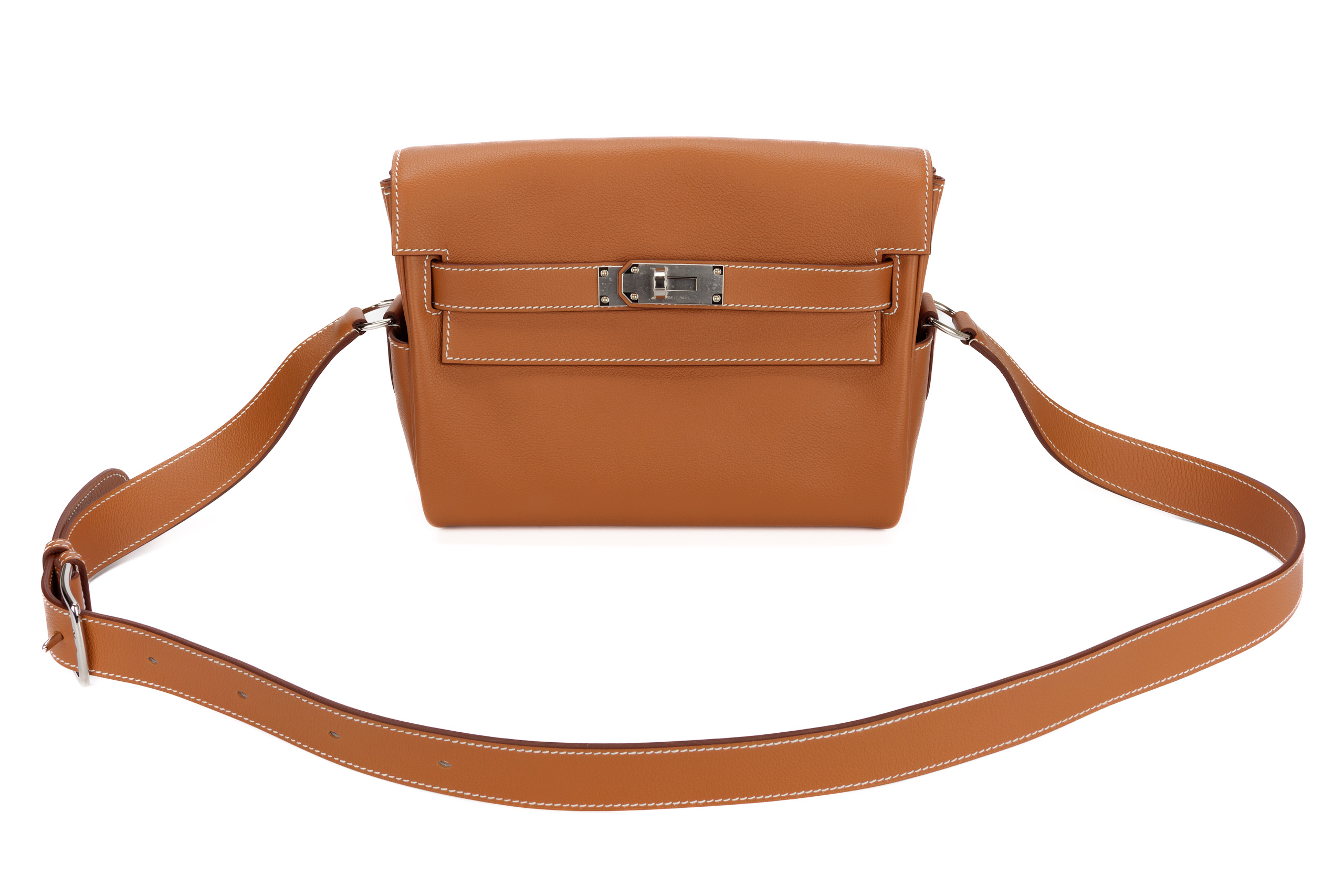 Hermès Kelly Messenger Gold Evercolour Palladium Hardware - Luxury Shopping