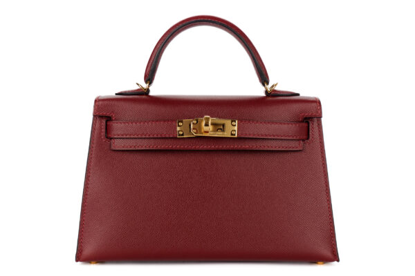 Hermès Mini Kelly Rouge H Madame Gold Hardware - Luxury Shopping