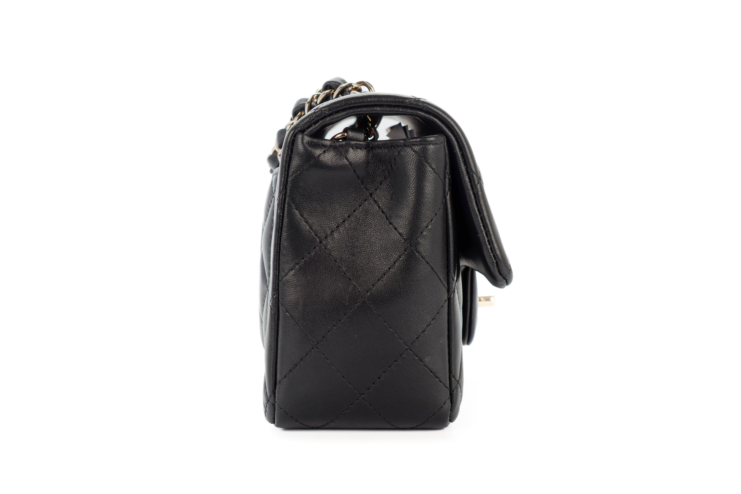 Chanel Mini Rectangular Black Lambskin Light Gold Hardware - Luxury ...