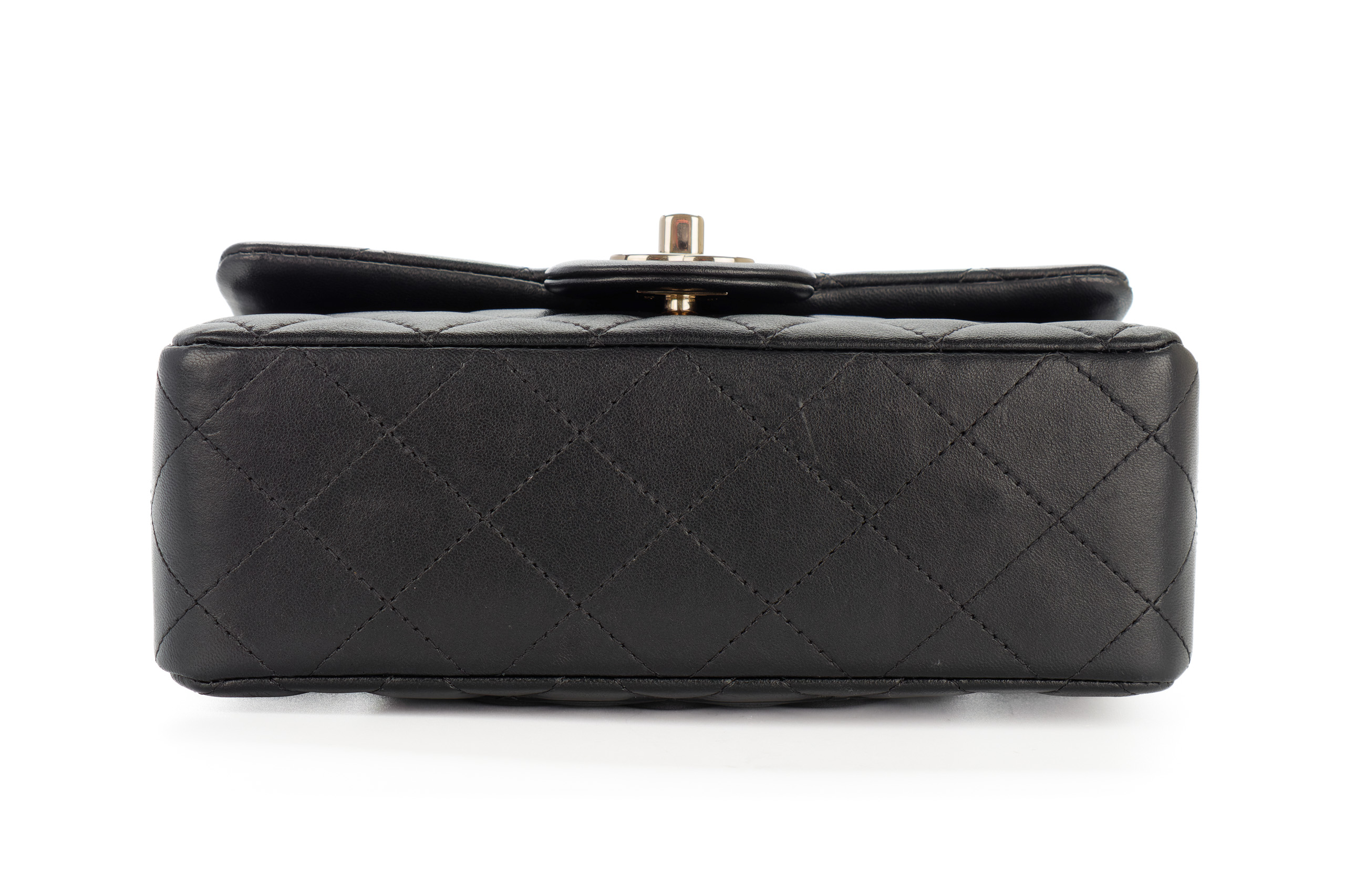 Chanel Mini Rectangular Black Lambskin Light Gold Hardware - Luxury ...