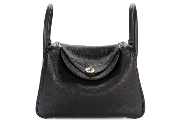 Hermès Lindy 30 Noir / Black Clemence Palladium Hardware - Luxury Shopping