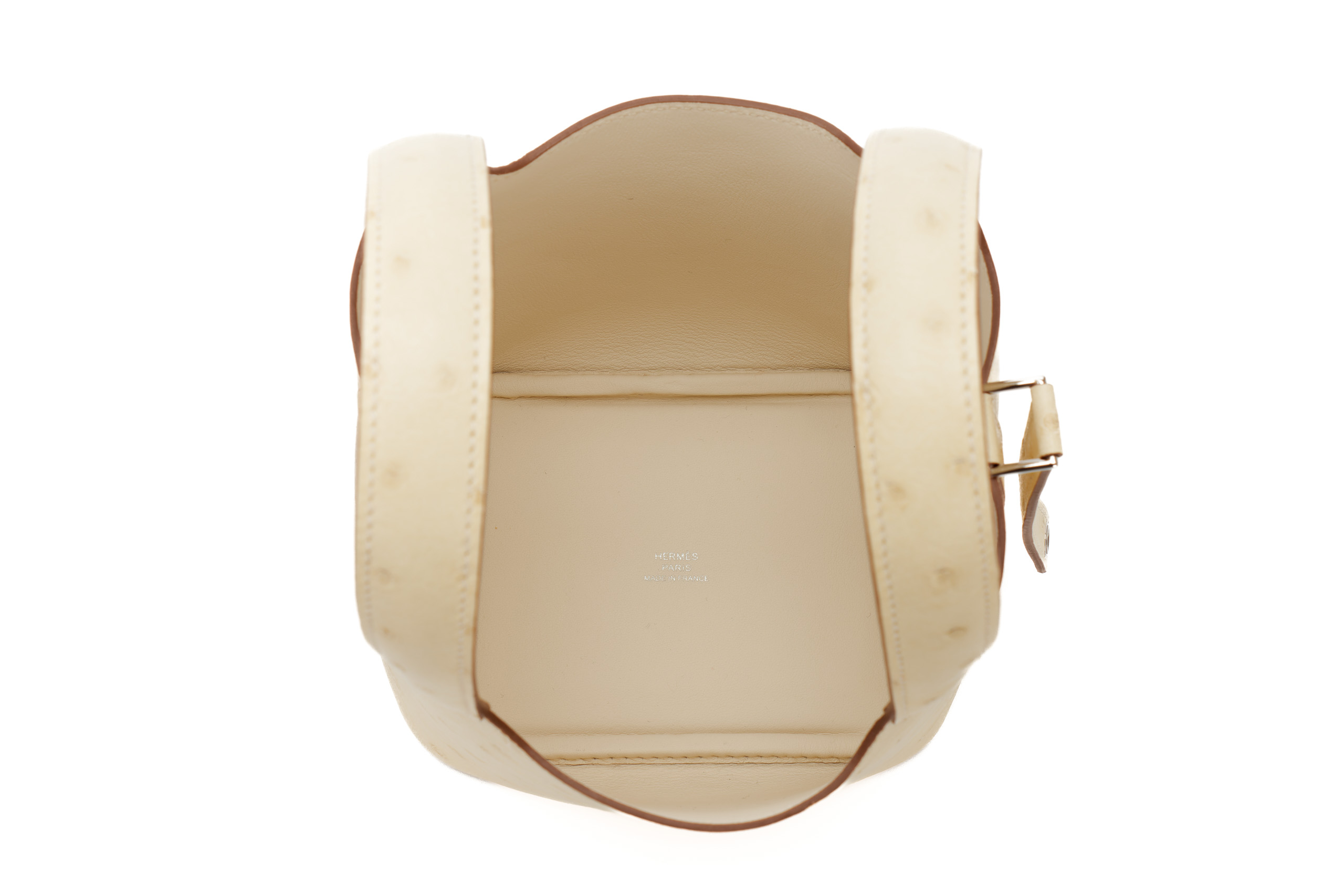 Hermès Micro Picotin Ostrich Vanille Palladium Hardware - Luxury Shopping