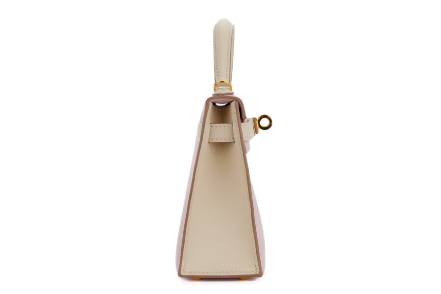 Hermès Mini Kelly HSS Mauve Pale/Craie Gold Hardware - Luxury Shopping
