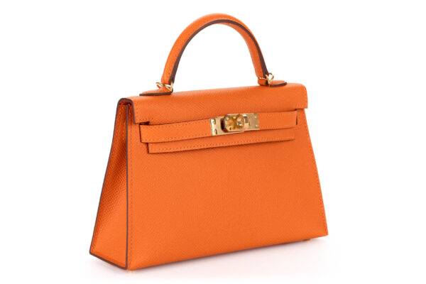 Hermès Mini Kelly Orange Epsom Gold Hardware - Luxury Shopping