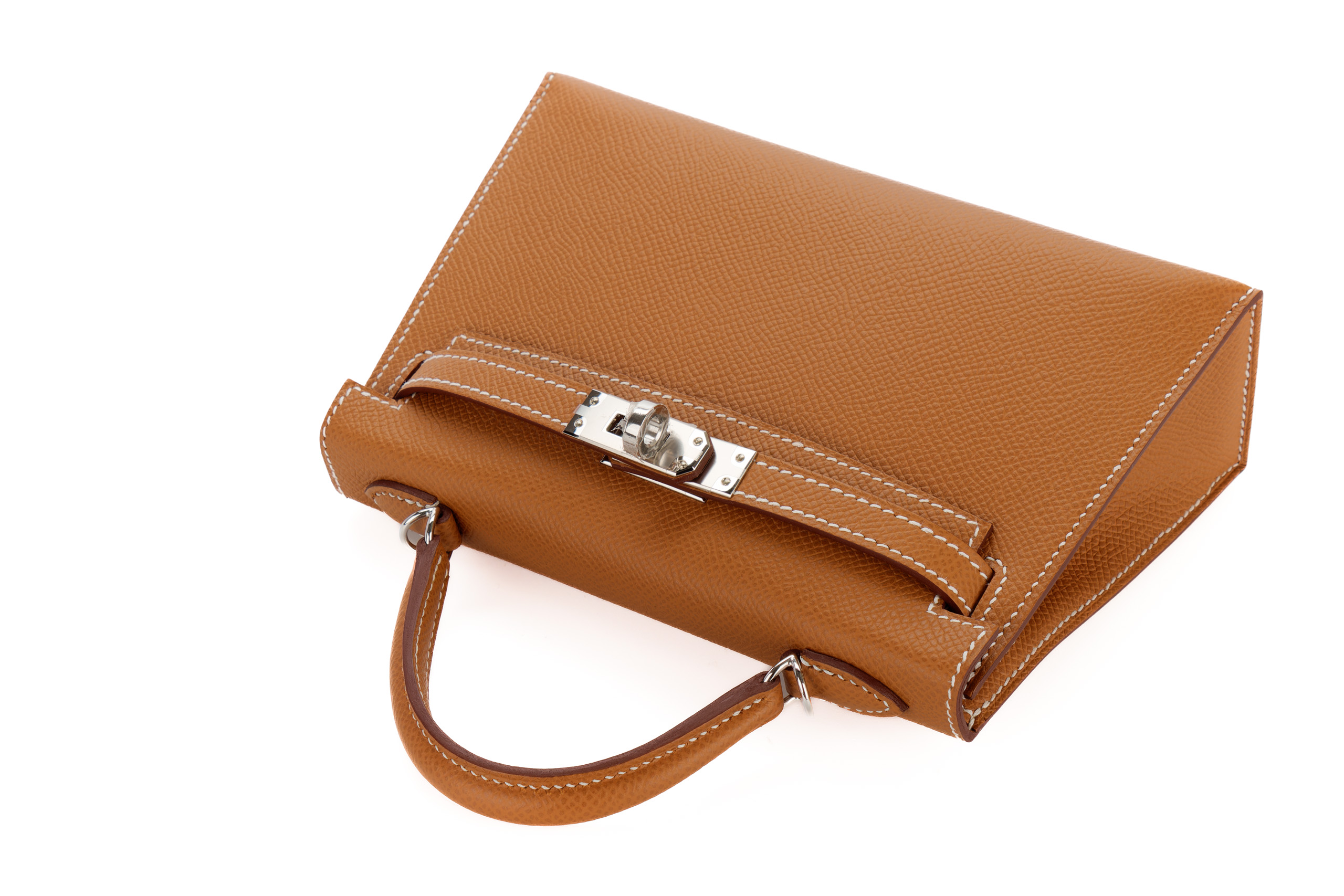Hermès Mini Kelly Gold Epsom Palladium Hardware - Luxury Shopping