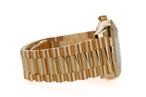 Rolex Day-Date 36 Yellow Gold Carnelian Dial 128238 - Luxury Shopping