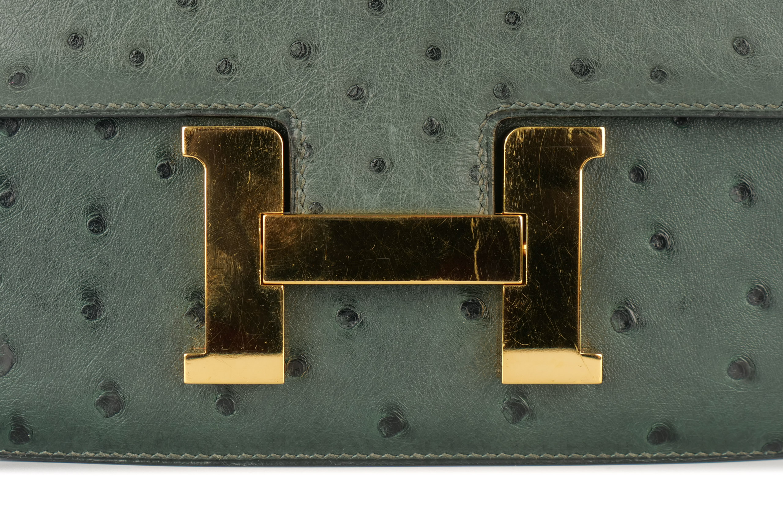 Hermès Constance 24 Vert Titien Ostrich Gold Hardware - Luxury Shopping