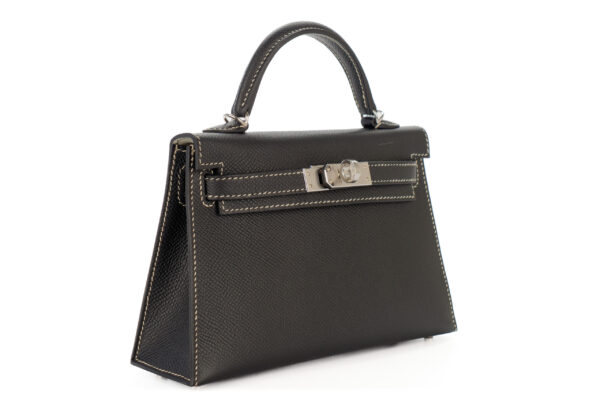 Hermès Mini Kelly HSS Noir / Black / Gris Pale Epsom Palladium Hardware ...