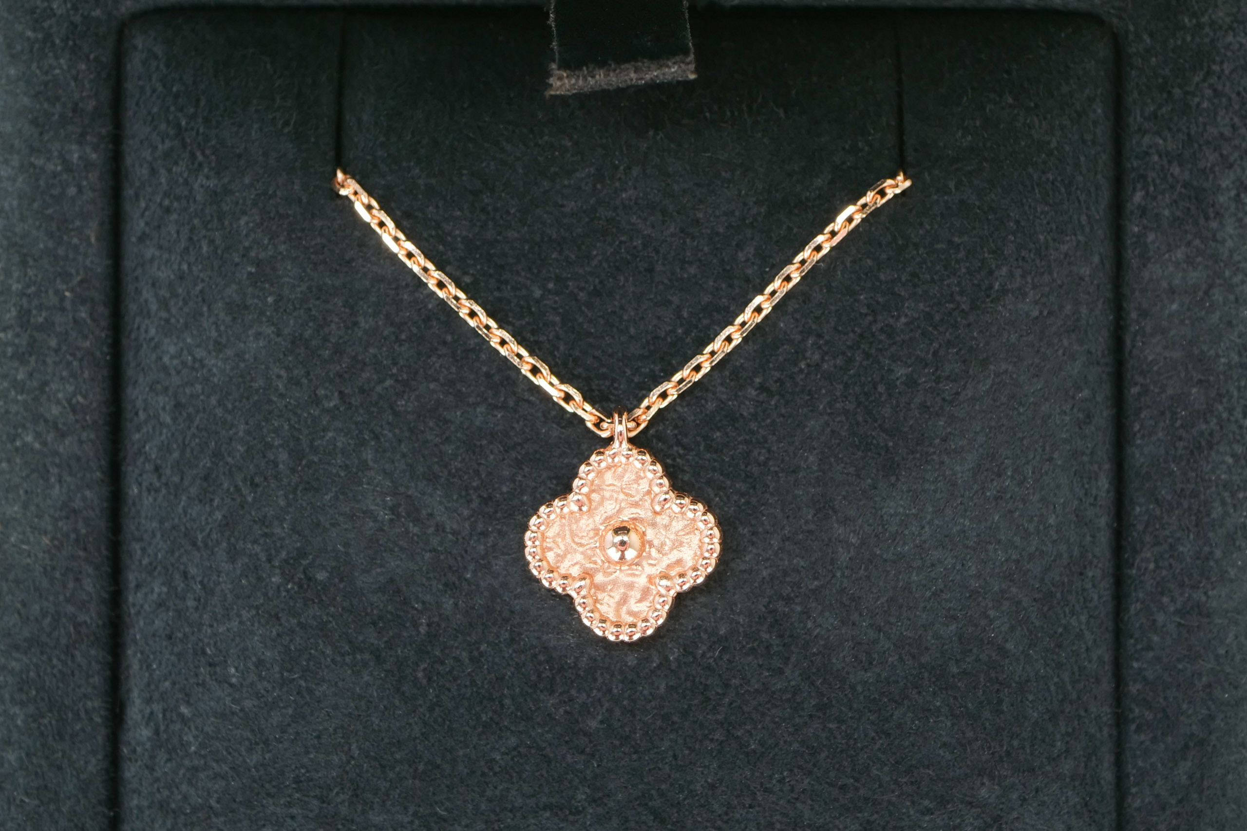 Van Cleef & Arpels Sweet Alhambra Rose Gold Pendant - Luxury Shopping