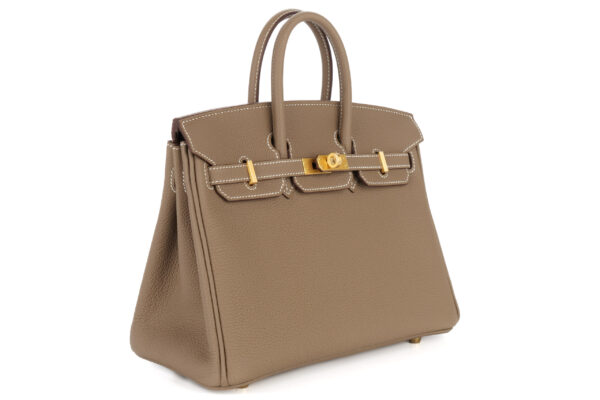 Hermès Birkin 25 Etoupe Togo Brushed Gold Hardware - Luxury Shopping