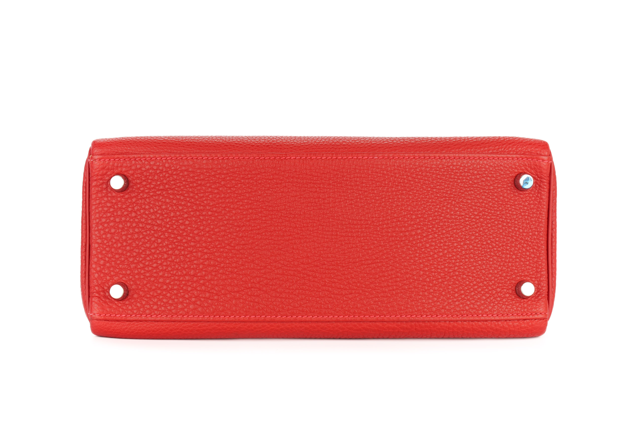 Hermès Kelly 28 Rouge Vermillion Togo Palladium Hardware - Luxury Shopping