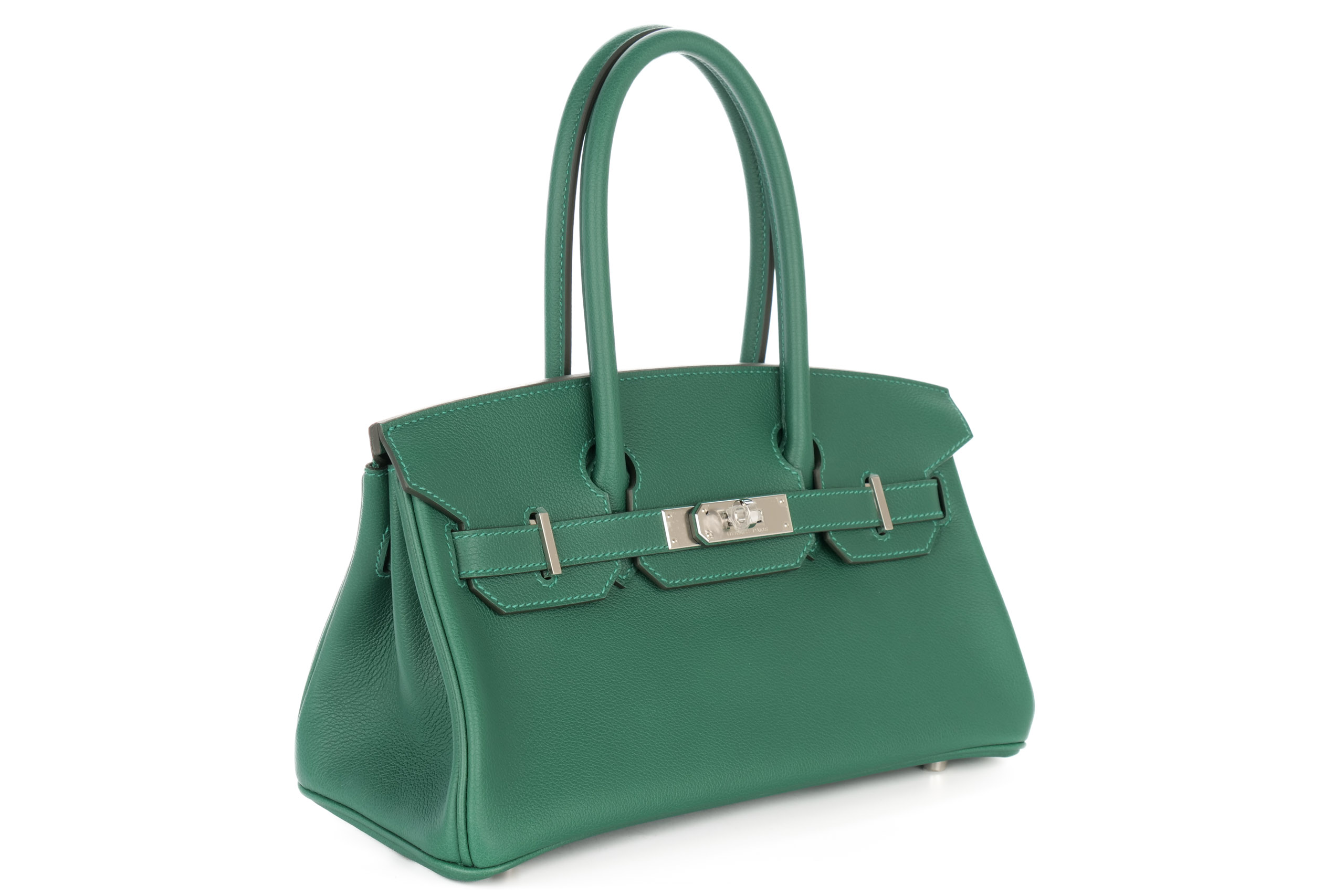 Hermès Birkin Shoulder Light 29 Vert Moyen Evercolor Palladium Hardware ...