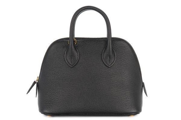 Hermès Mini Bolide Noir / Black Chevre Gold Hardware - Luxury Shopping