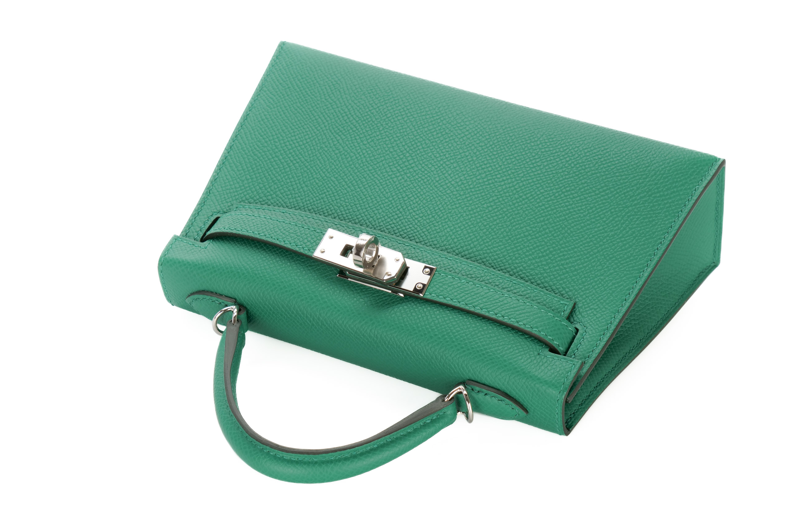 Hermès Mini Kelly Vert Vertigo Epsom Palladium Hardware - Luxury Shopping