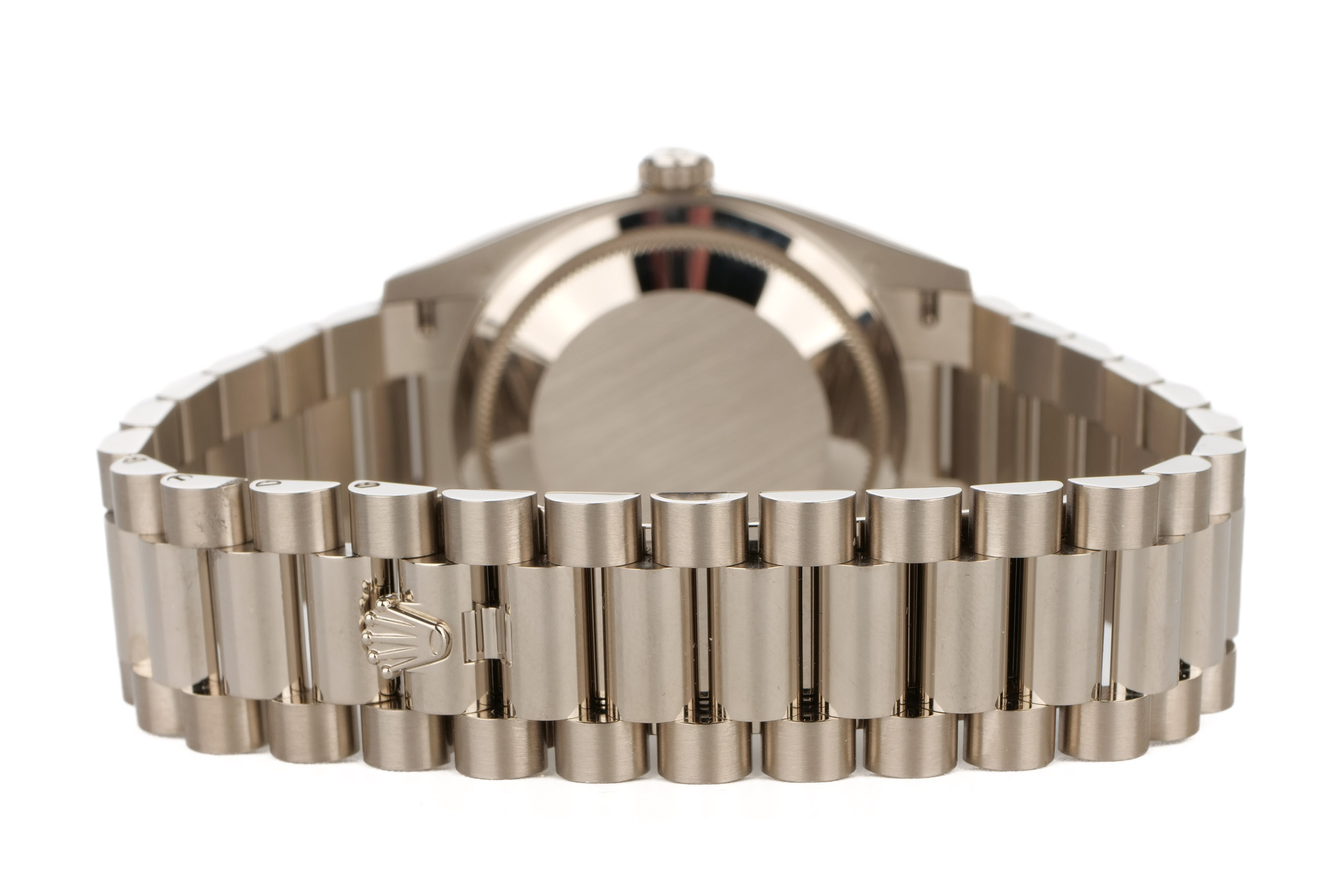 Rolex Day-Date 36 White Gold Blue Ombre Dial Fluted Bezel and President ...