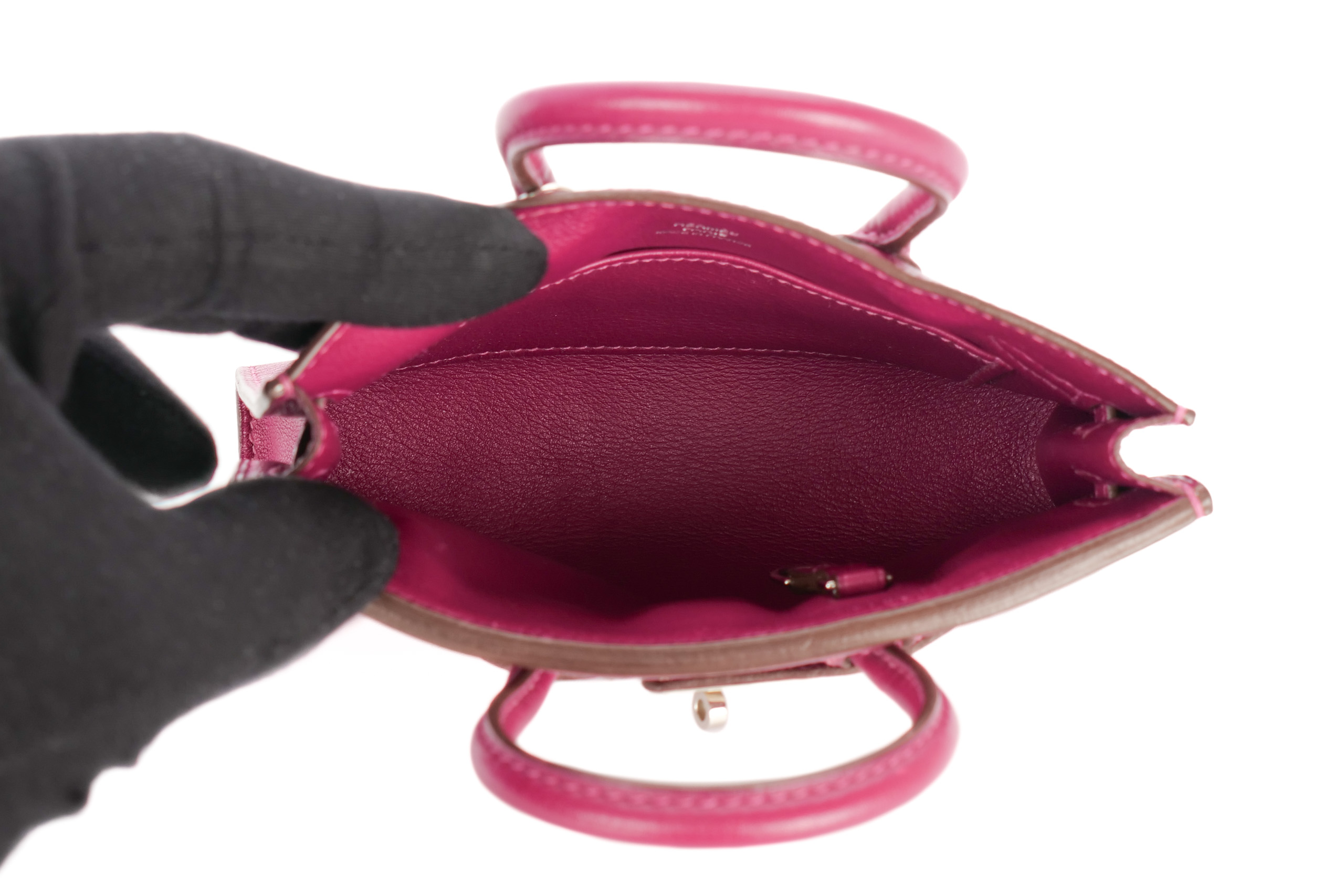 Hermès Micro Birkin Tosca Swift Palladium Hardware - Luxury Shopping