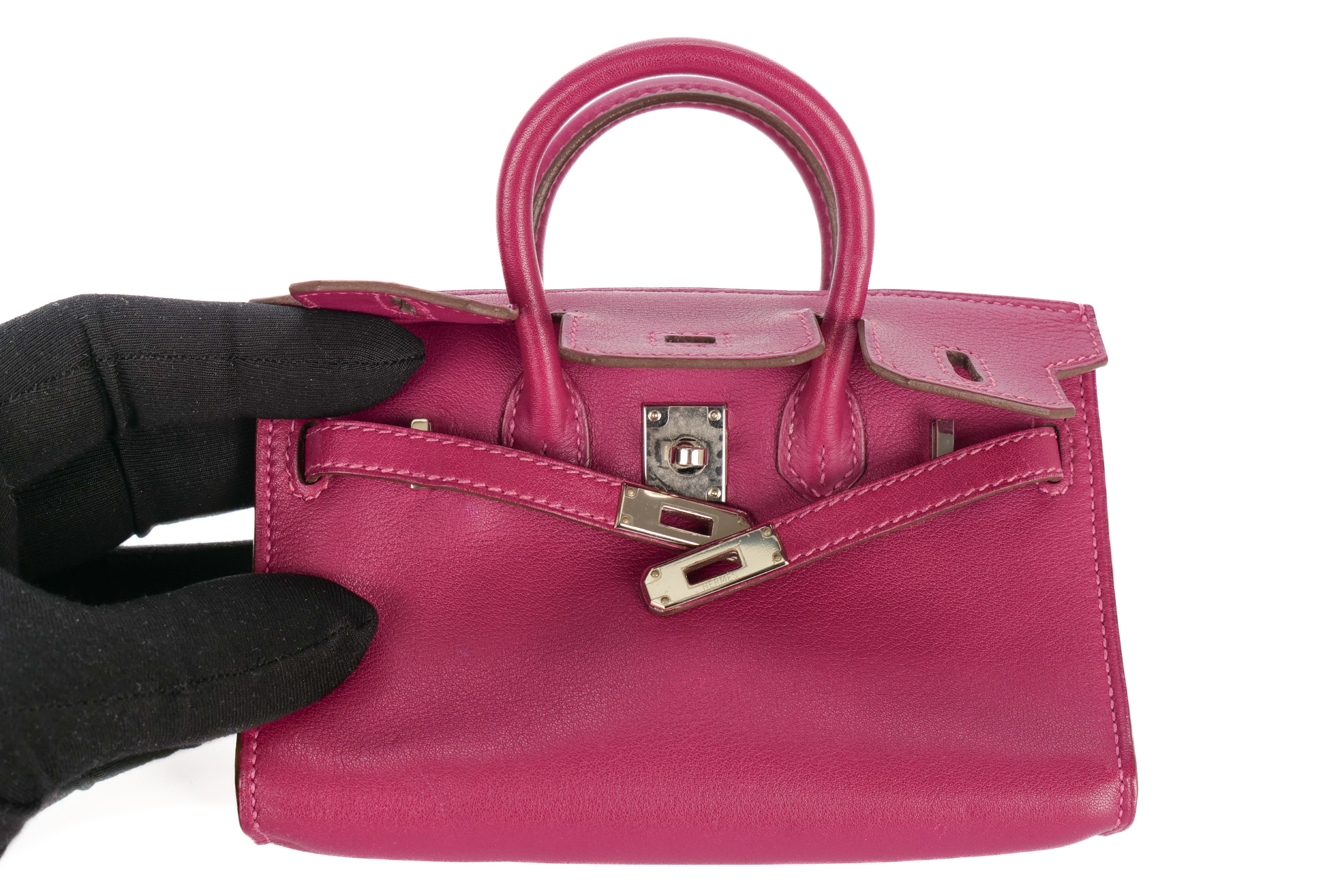 Hermès Micro Birkin Tosca Swift Palladium Hardware - Luxury Shopping