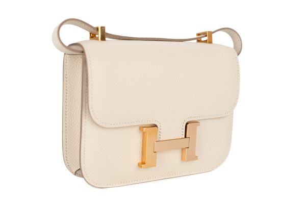 Hermès Micro Constance HSS Craie Epsom Rose Gold Hardware - Luxury Shopping