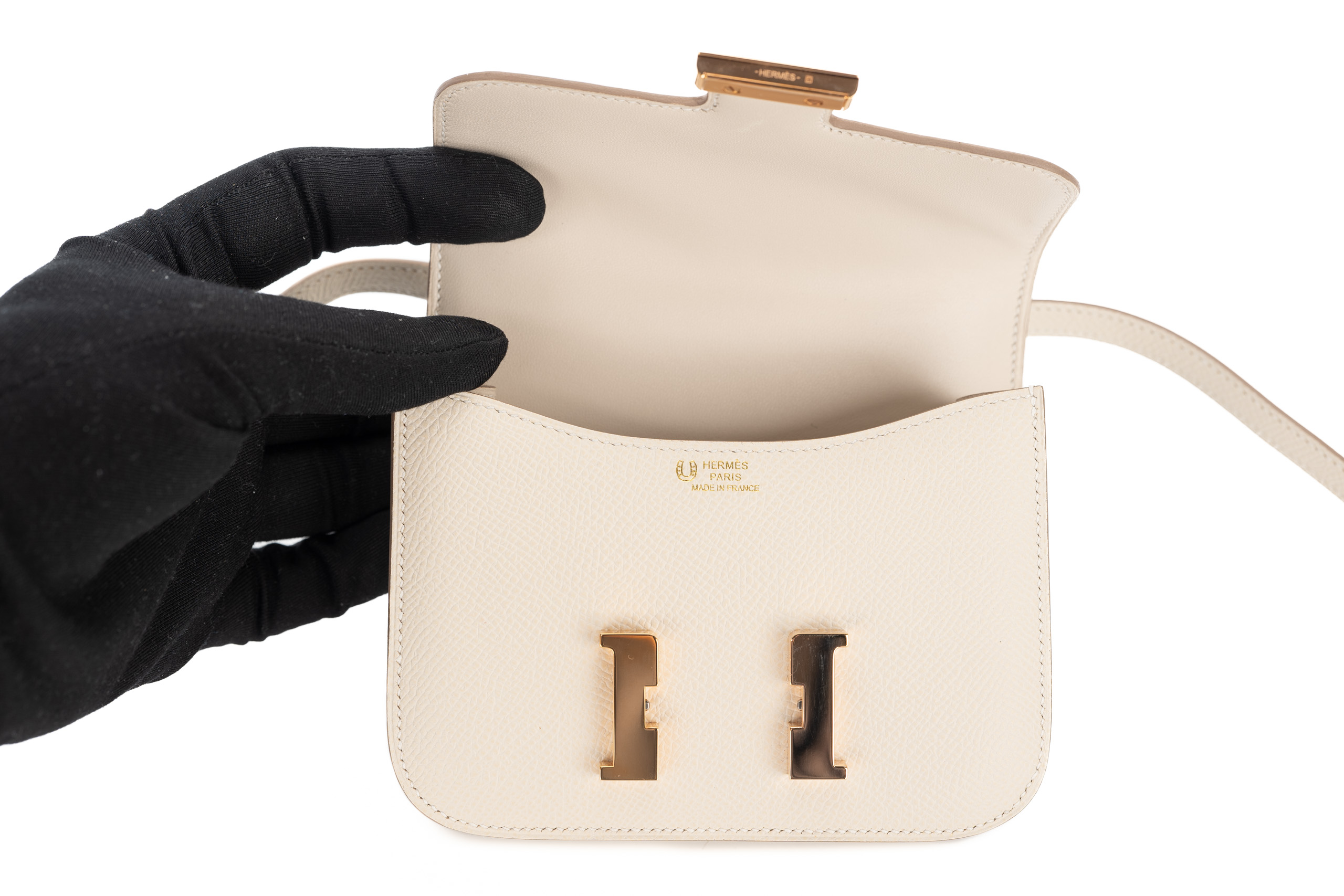 Hermès Micro Constance HSS Craie Epsom Rose Gold Hardware - Luxury Shopping