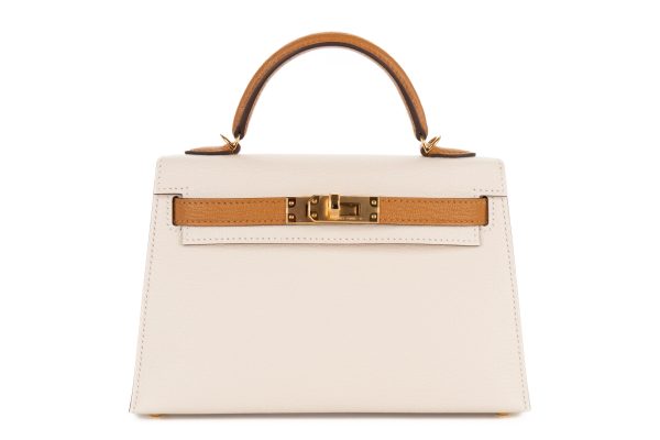 Hermès Mini Kelly HSS Nata / Biscuit Chevre Gold Hardware - Luxury Shopping