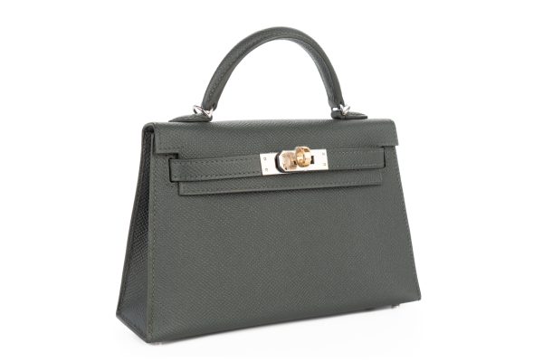 Hermès Mini Kelly Vert Mangrove Epsom Electrum Hardware - Luxury Shopping
