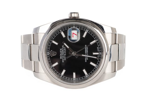 Rolex Datejust 36 Black Dial Smooth Bezel Oyster Bracelet 116200 ...