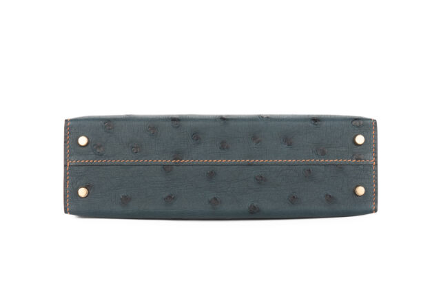 Hermès Mini Kelly HSS Vert Cypres / Cognac Ostrich Permabrass Hardware ...