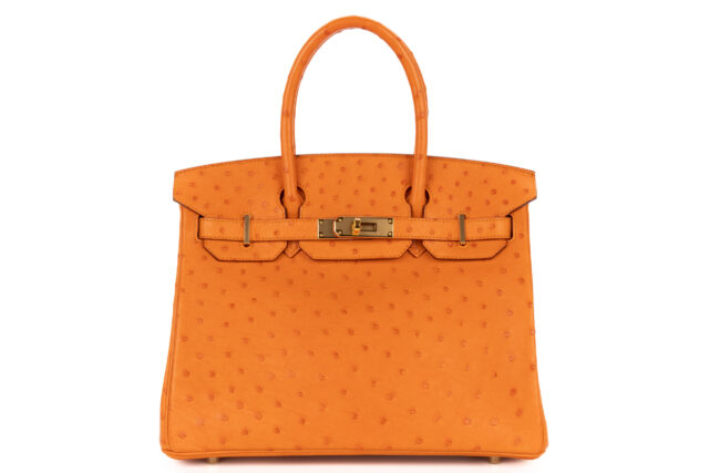 Hermès Birkin 30 Orange H Ostrich Gold Hardware - Luxury Shopping