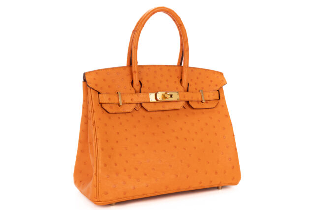Hermès Birkin 30 Orange H Ostrich Gold Hardware - Luxury Shopping