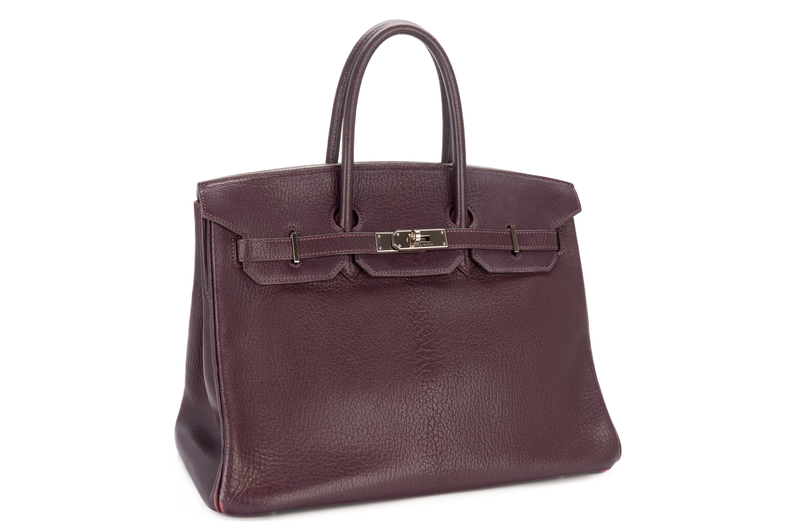 Hermès Birkin 35 Raisin Chevre Palladium Hardware - Luxury Shopping