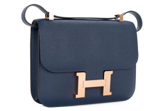 Hermès Constance 24 Bleu Navy Epsom Rose Gold Hardware - Luxury Shopping